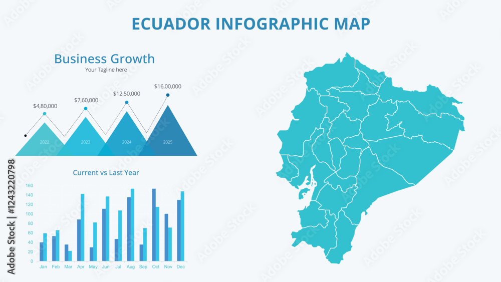 Стоковое векторное изображение «Business Growth Infographic Map of ...