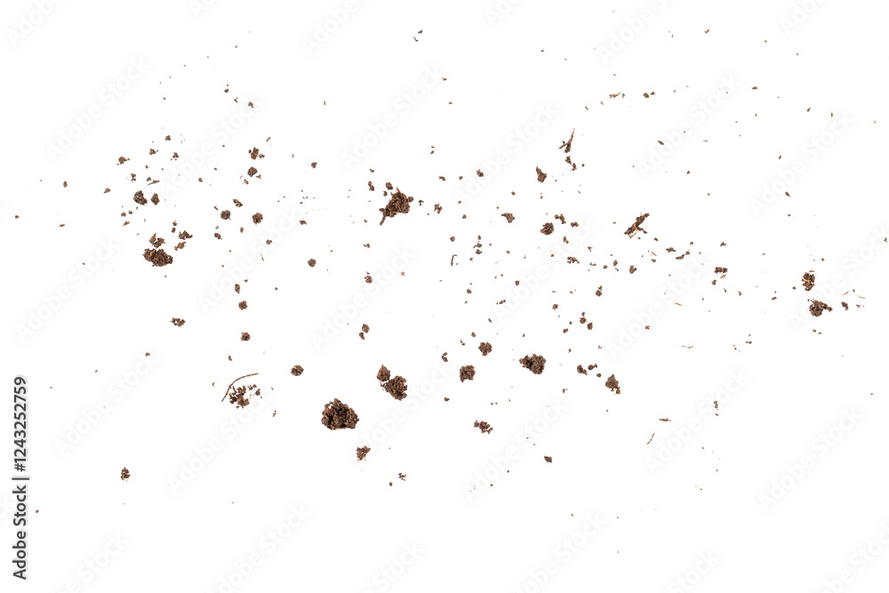 soil powder flying and dust pile, brown dirt ground powder, graphic ...