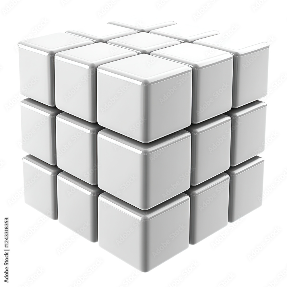 3D Geometric Cube with Shading, Transparent Background, Ideal for ...