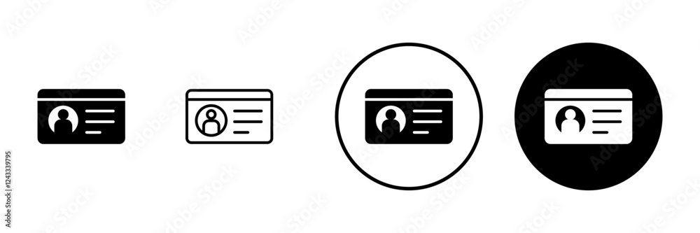 License icon vector. ID card icon. driver license, staff identification ...