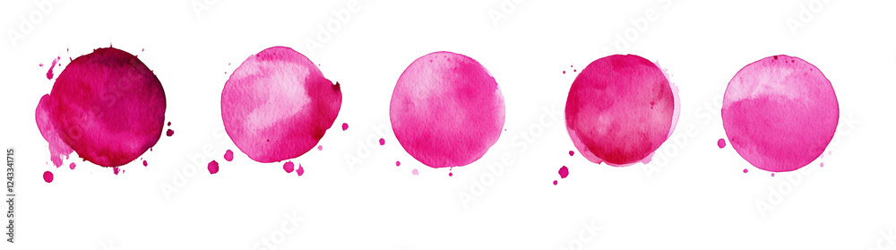 Pink Watercolor Circles Splatter Paint Design Elements Backgrounds ...