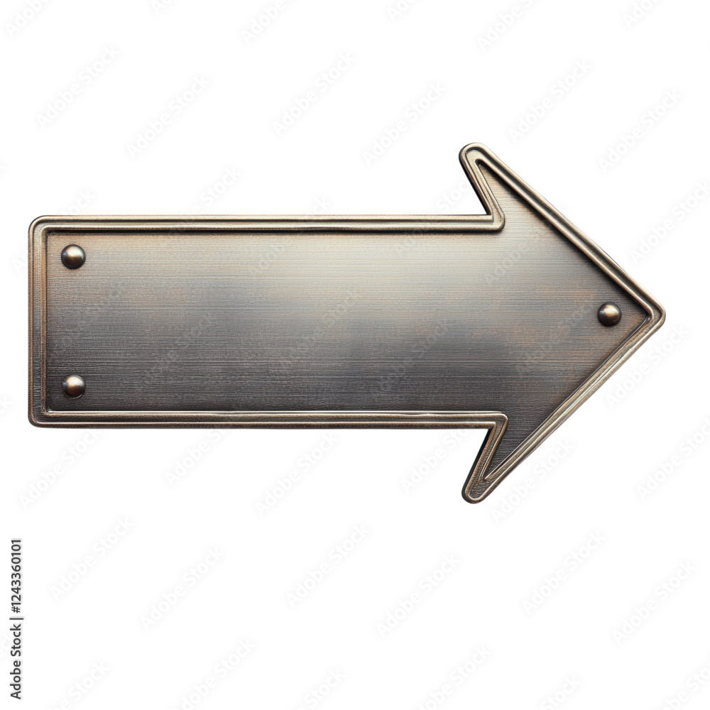 Blank metallic arrow sign, versatile directional indicator, ideal for ...