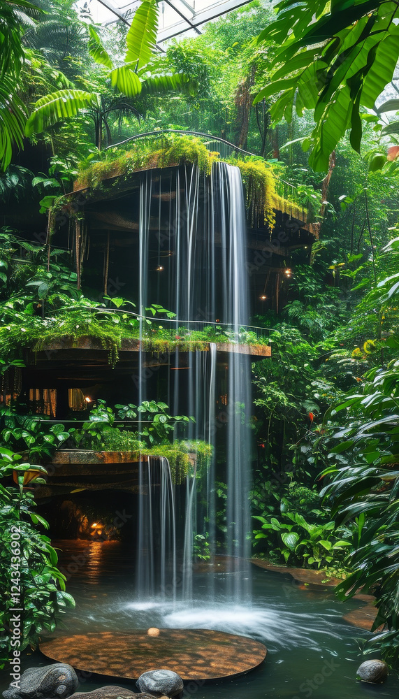 Futuristic sustainable city concept, Urban Rainforest Pavilions, multi ... Futuristic sustainable city concept, Urban Rainforest Pavilions, multi ...