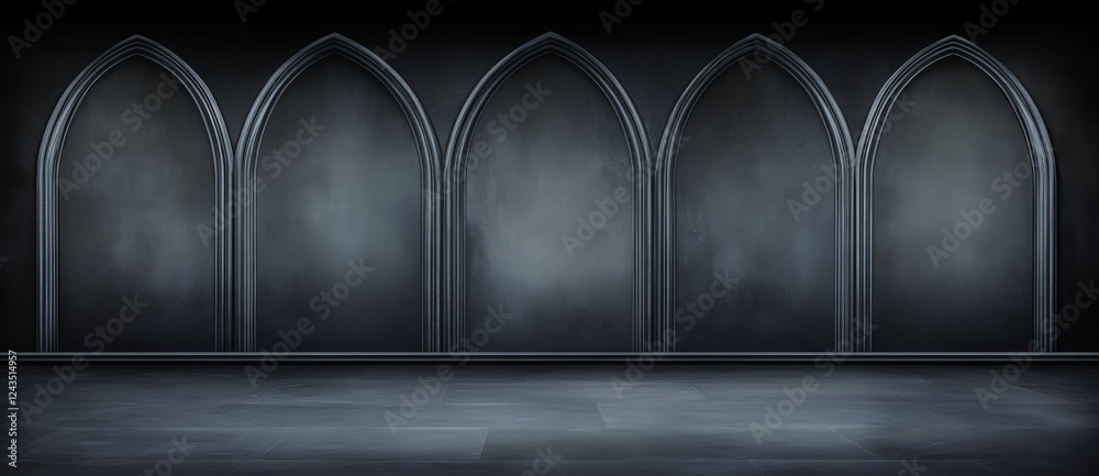 Ornate Gothic architecture backdrop with elaborate arches and space for ...
