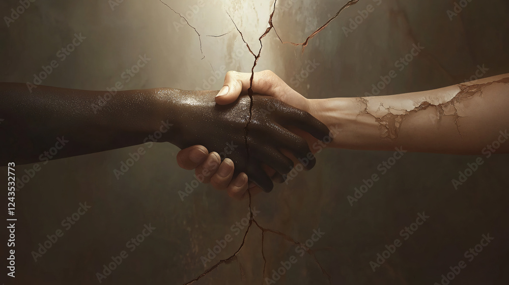 Healing and Racial Unity Hands of Different Skin Tones in a Tight ...