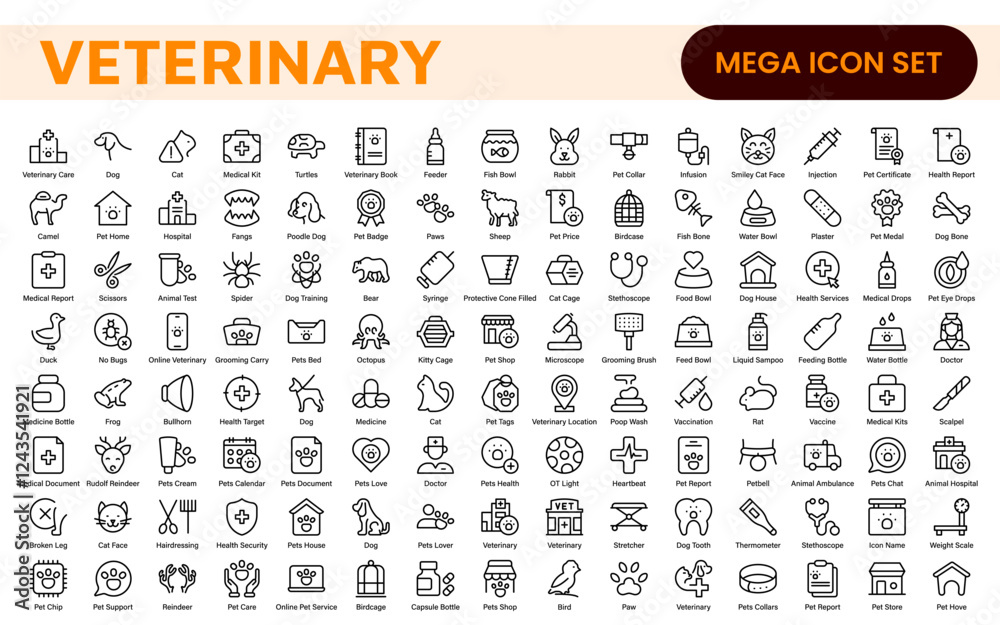 Veterinary Icon Set. A compassionate collection of icons designed for ...
