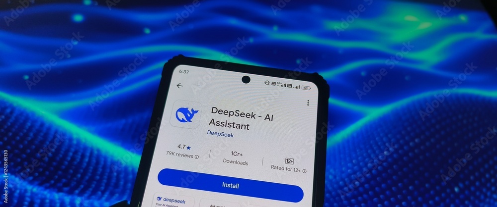 New Delhi, India - February 05 2025. DeepSeek AI logo, is a series of open source AI ML ...