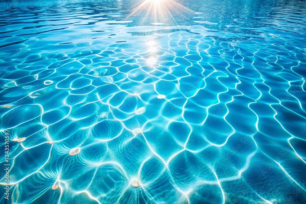 Minimalist Swimming Pool Water Ripples: Calm Blue Surface Texture Stock ...