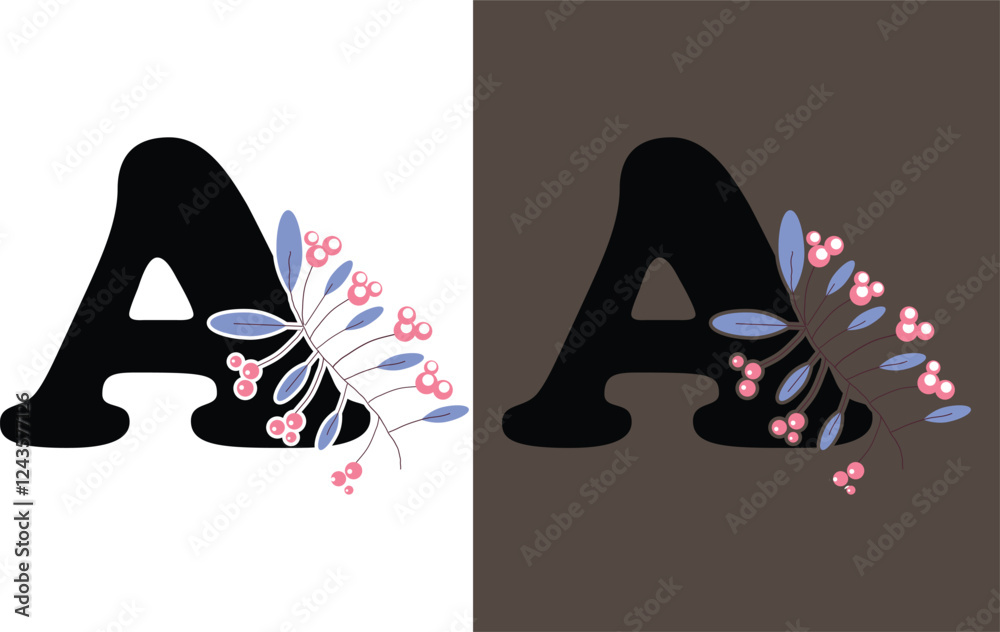 letter A. flower letters. Vintage ornament initial Alphabet vector file ...