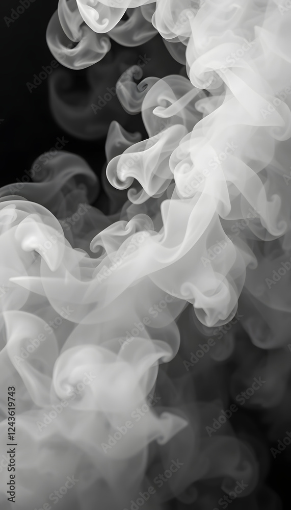 Black and white smoke in 4k, background texture, abstract heavy dense ...