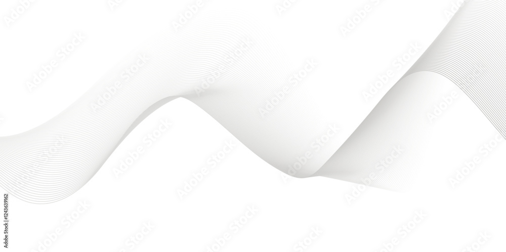 Dynamic minimal smoke sound line. Abstract glowing white blend line ...