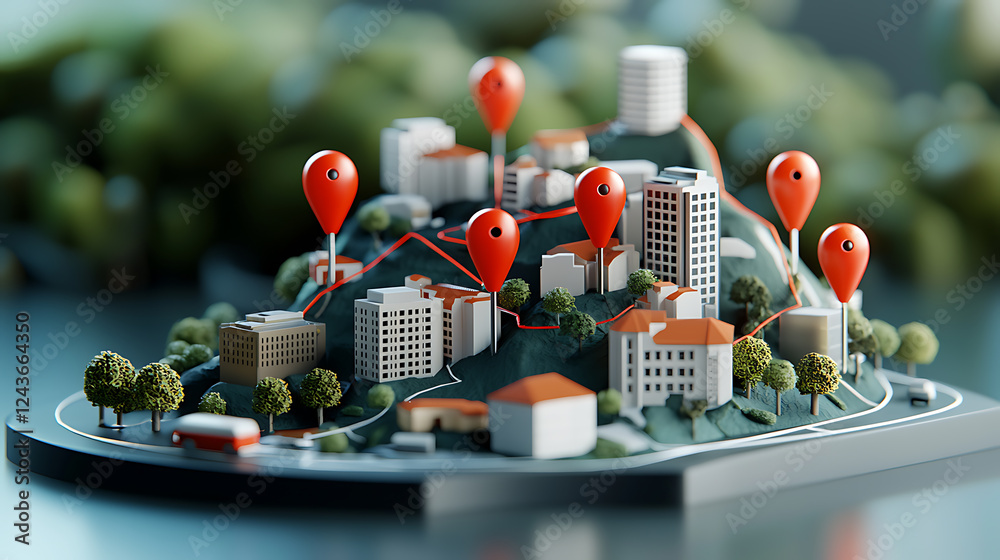 Exploring urban navigation techniques city landscape 3d model visualization digital environment ...