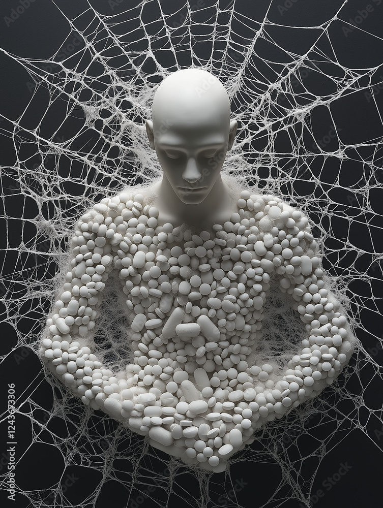 Fentanyl addiction illegal trade. Painkiller harm reduction. A symbolic ...