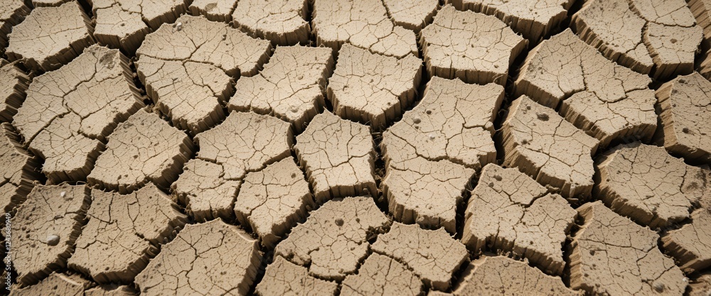 "Parched Earth: Detailed Cracked Desert Soil and Drought-Fueled ...