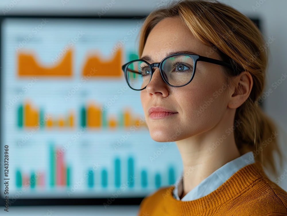 Analyzing business trends with data visualization office environment ...