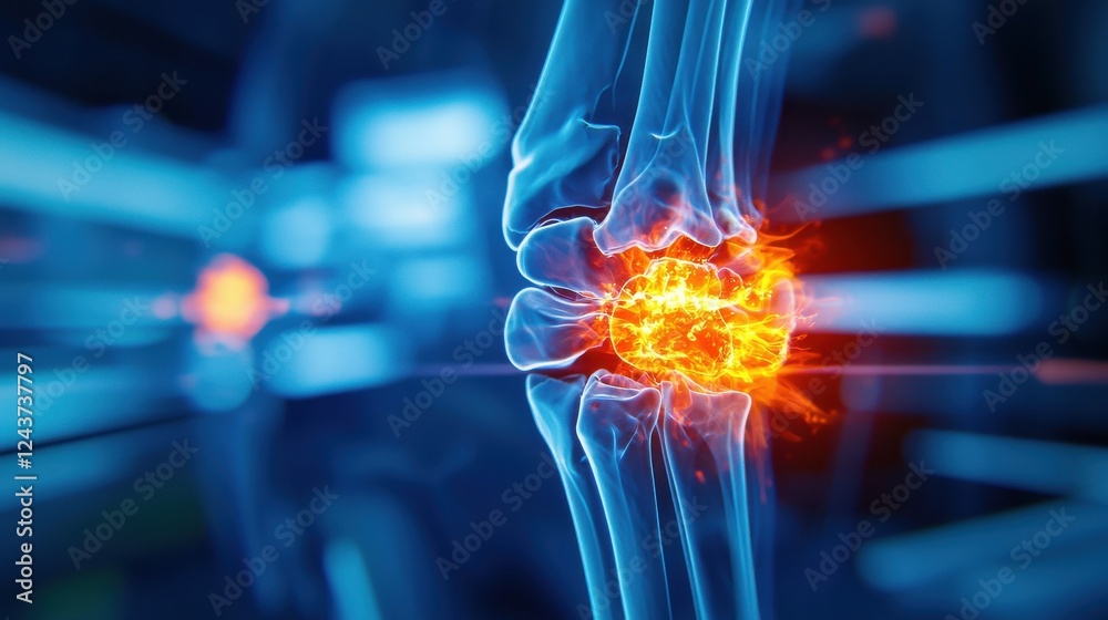 Cross-sectional MRI scan of the thumb joint showing inflammation Stock ...