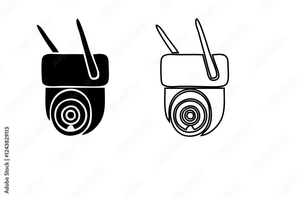 Cctv labels. Security cameras symbols for security and safety ...