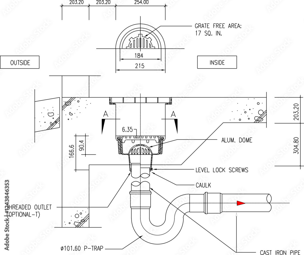 vector sketch illustration silhouette of TRENCH DRAIN DETAIL design for ...