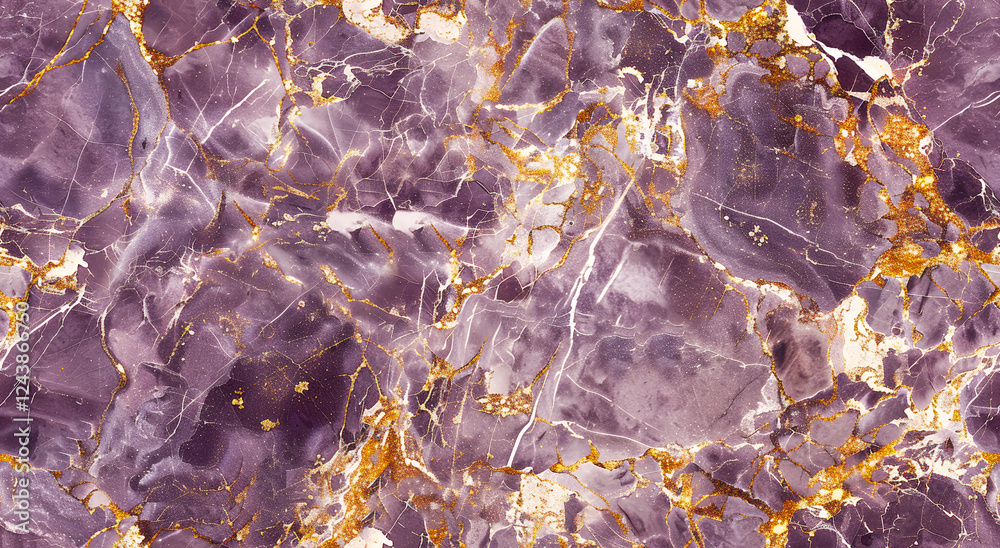 Luxury violet marble texture seamless pattern with golden veins and ...