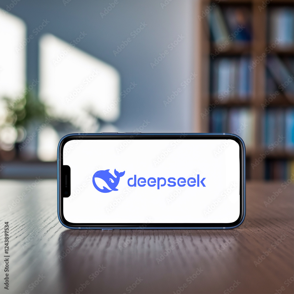 Taiwan February 24, 2025: DeepSeek AI logo, a series of open source AI ...