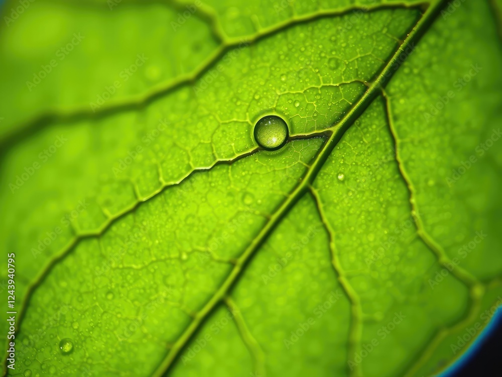 Leaf under microscope with high magnification, leaf morphology ...