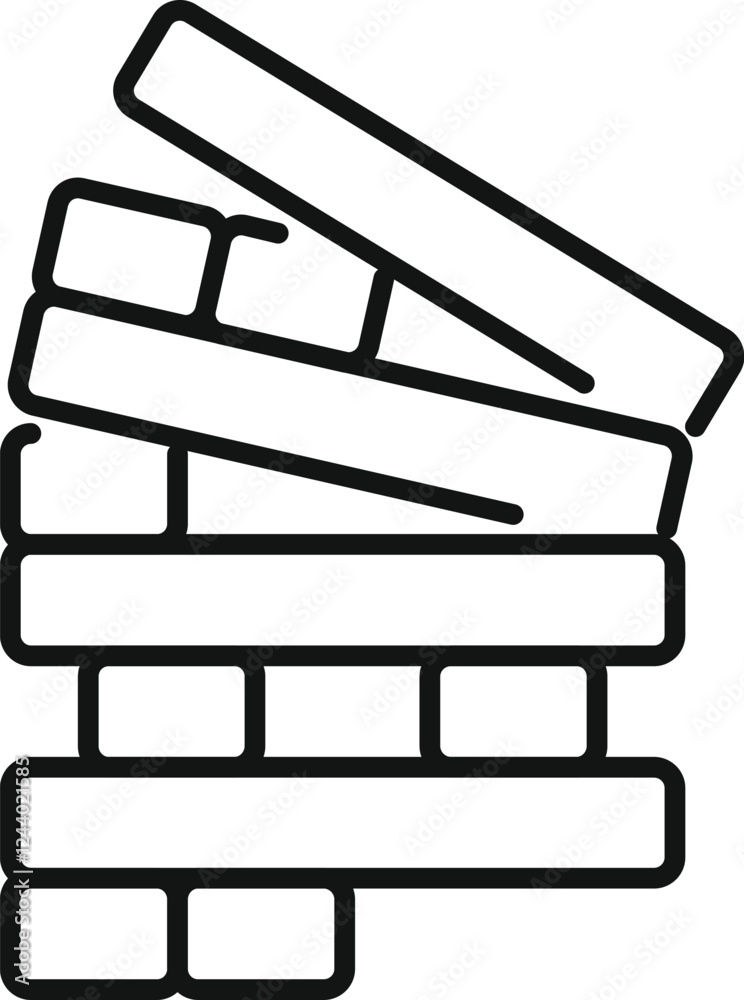 Wooden blocks stacked high, balancing precariously, representing risk ...