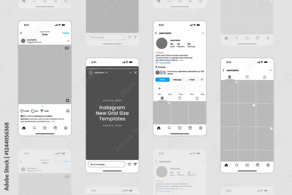 instagram new grid size template update 2025 - Light mode, Instagram ...