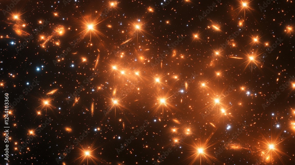 bright stars forming a constellation in the night sky, with a backdrop ...