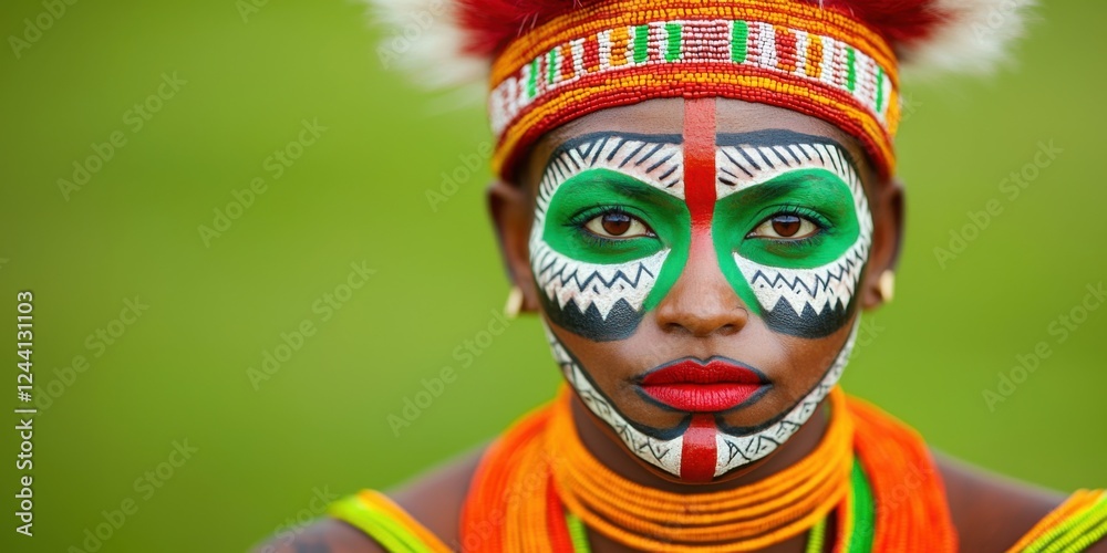 Cultural celebration traditional face painting africa portrait ...