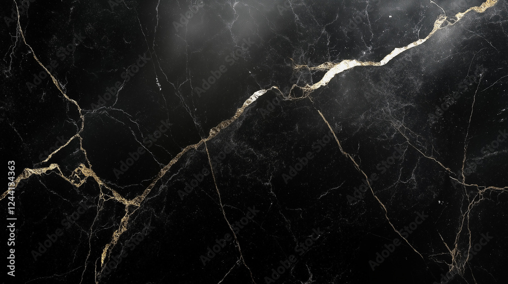 Dark Marble Texture with Golden Lightning Veins: Luxurious and Striking ...