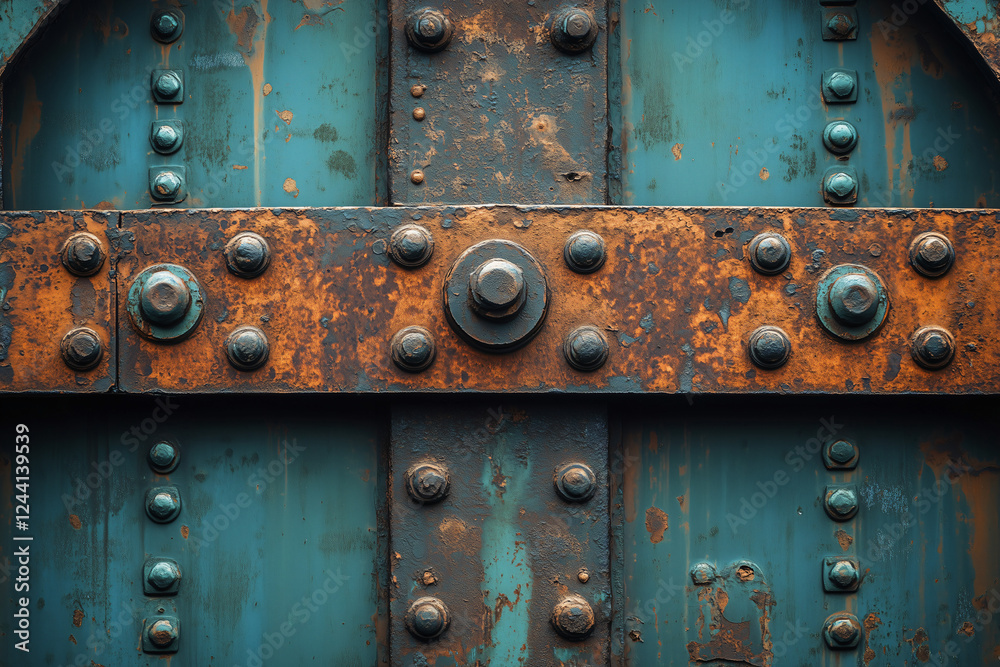 Rustic Industrial Texture: A close-up abstract view of a weathered ...