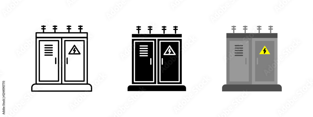 Electric cabinet icon. Power control panel vector illustration. Energy ...