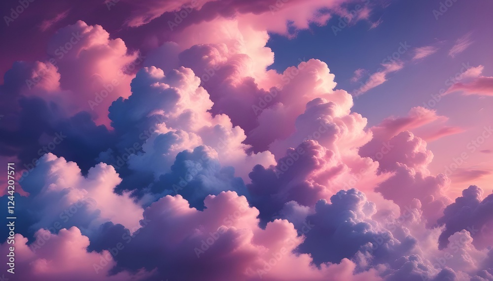 Nubes de colores en tonos rosas, morados y azules, creando una ...