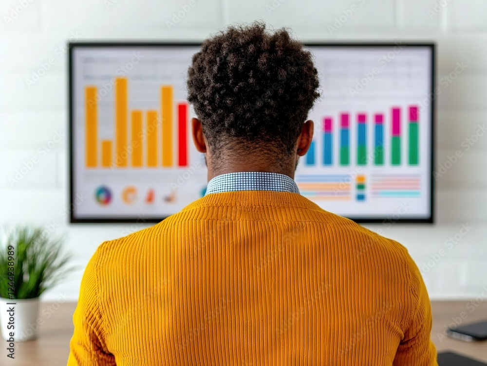 Analyzing business data trends office workspace digital dashboard ...