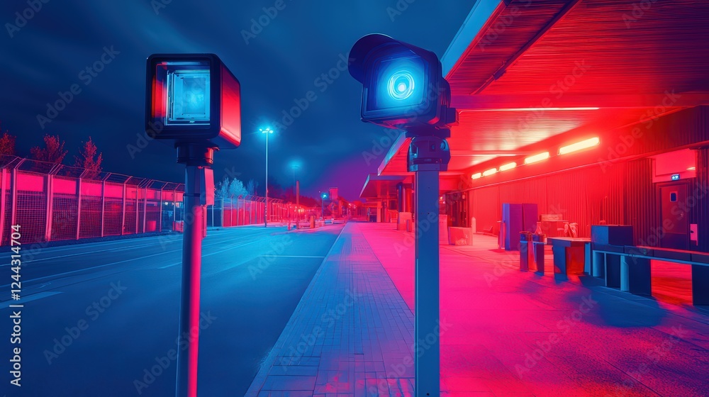 Thermal Imaging Camera in Use at Customs Checkpoint for Contraband ...