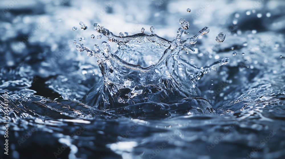 This dynamic image captures the moment of water splashing, showcasing ...