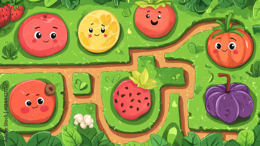 Labyrinth maze game. Cartoon takeaway fast food characters. Kids find ...