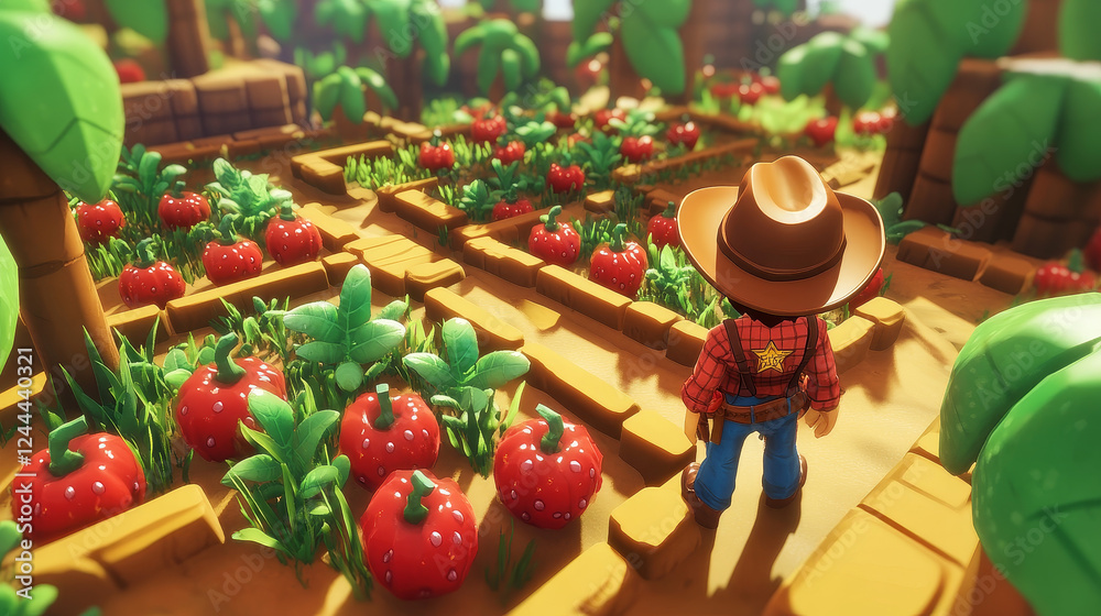 Labyrinth maze, cartoon Wild West ranger, cowboy and bandit berry ...