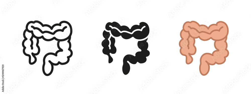 Intestine icon. Bowel symbol. Gut vector illustration. Colon sign ...