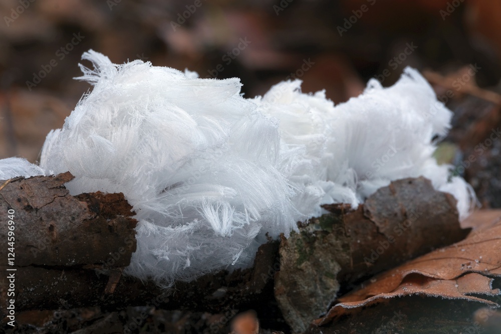 An unusual natural phenomenon - mysterious hair ice on wood looks like ...
