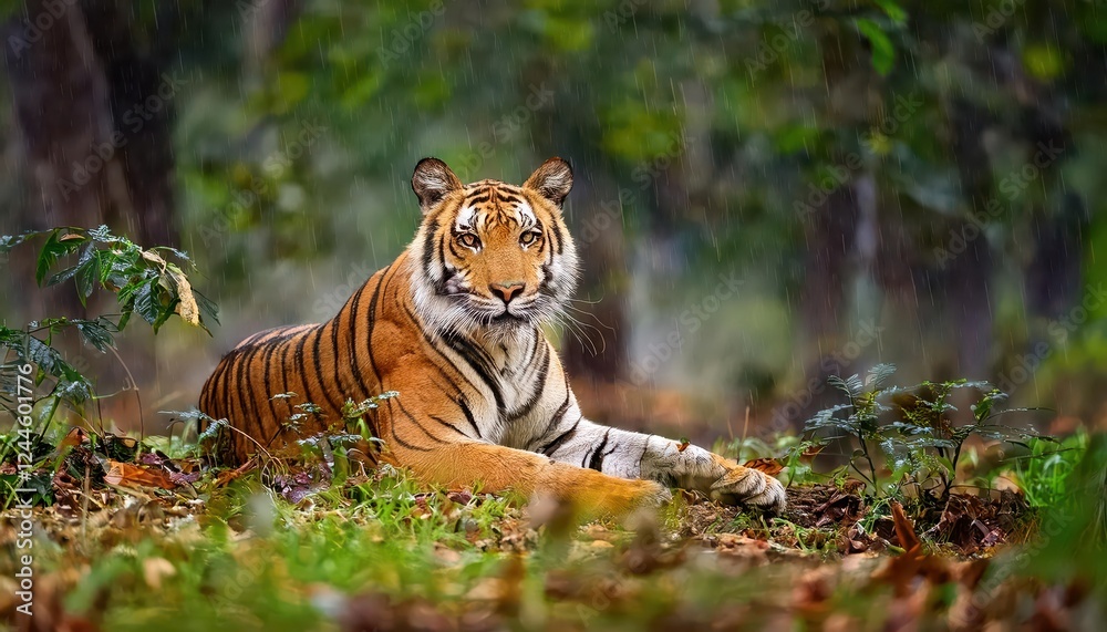 Striking Image of a Majestic Indian Tiger Braving First Rain in ...