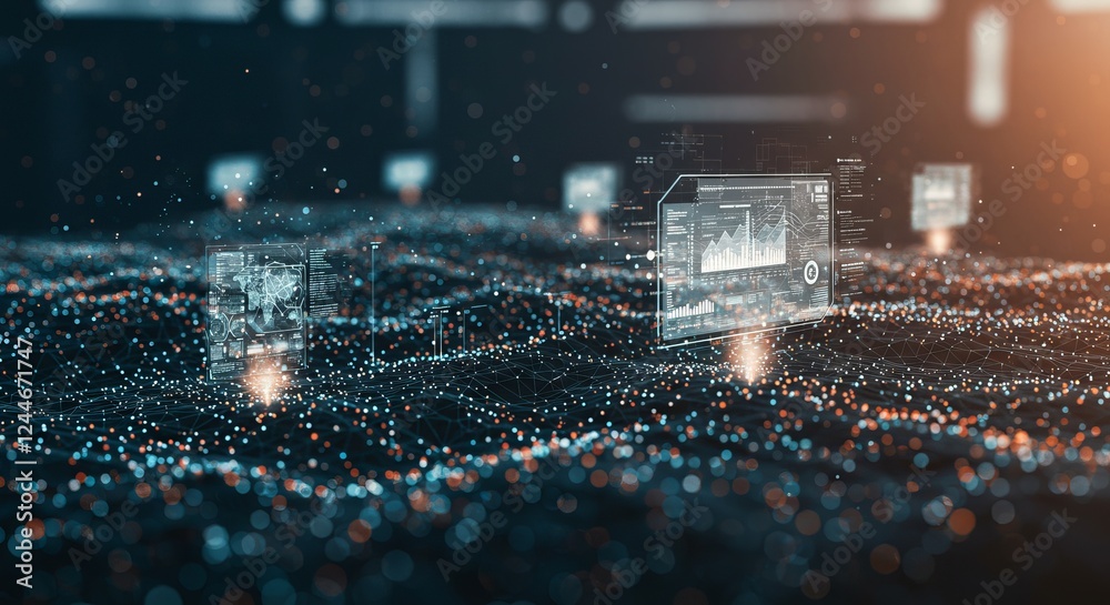 Ideal digital backdrop for technology operations, neural networks ...