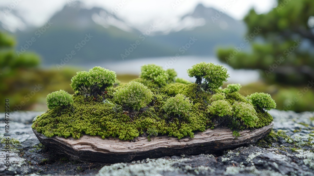 Lush Green Moss Landscape on Natural Stone with Scenic Background Stock ...