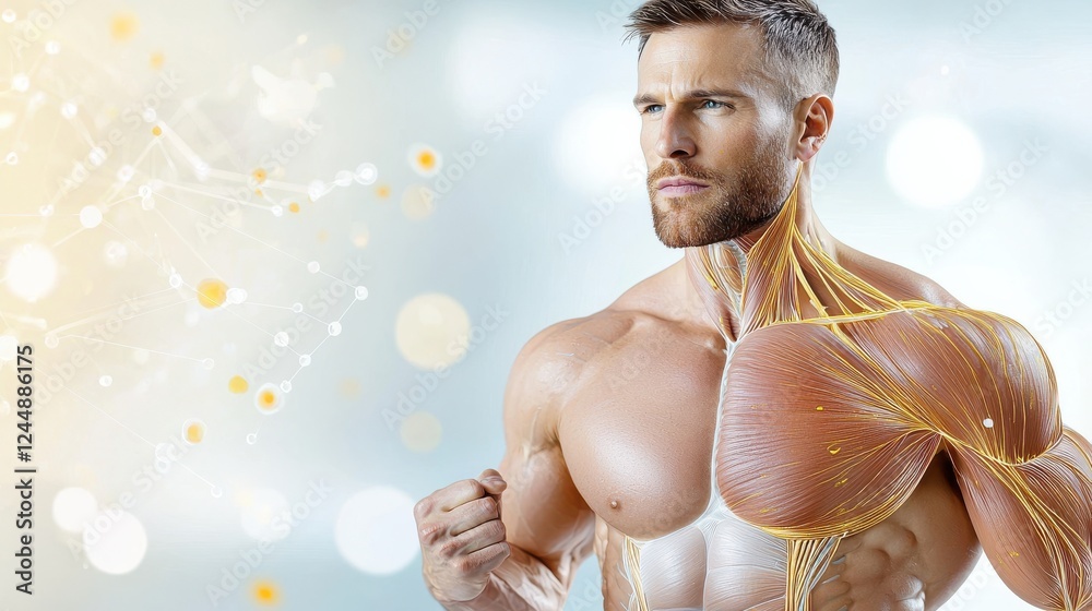 Detailed Anatomical of the Muscular System of a Fit and Powerful Human ...