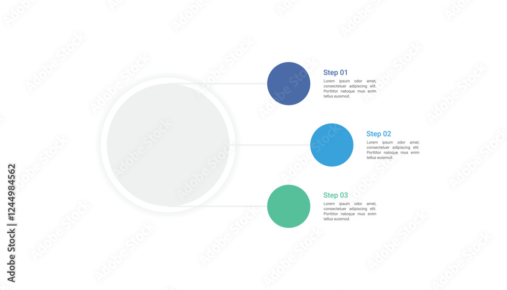 3 steps modern diagram infographic for data visualization. Stock Vector | Adobe Stock
