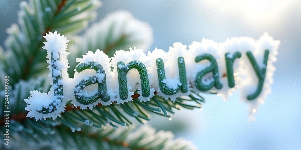 Frosty January: A Winter Wonderland Greeting Stock Photo | Adobe Stock