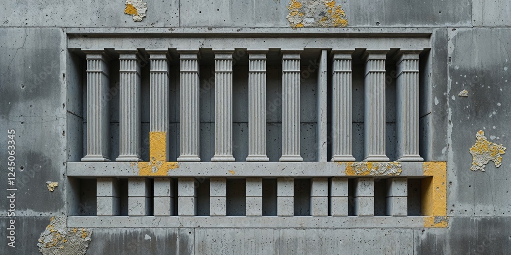 Ilustracja bez tantiem: Row of Miniature Concrete Columns Inside an ...