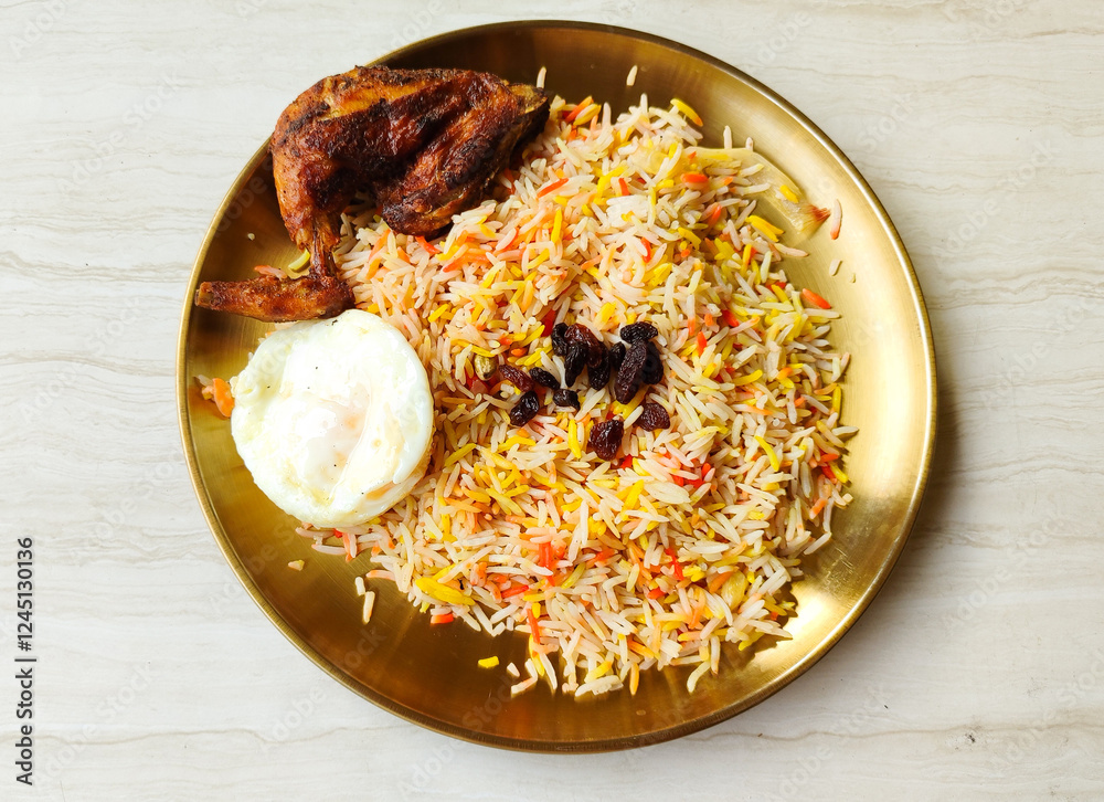 Nasi Kebuli ayam goreng, Spice Arabian Rice with Clove, Cinnamon, and ...