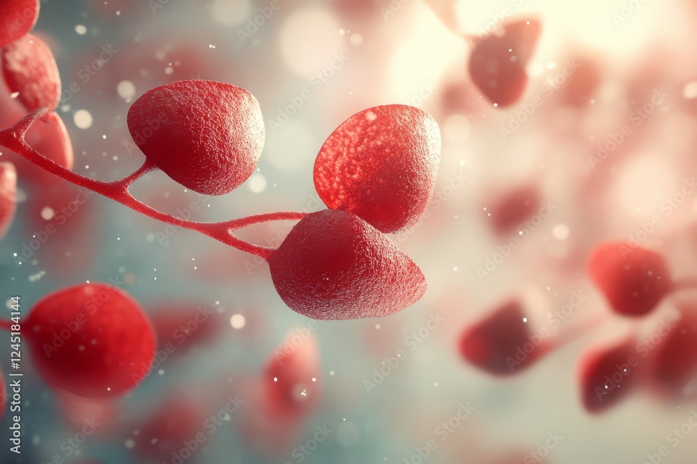 Microscopic Red Blood Cells Branching Out Stock Illustration | Adobe Stock