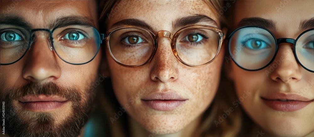 Photo Stock Emotive AI-Created Closeup of People Depicting Relatable ...